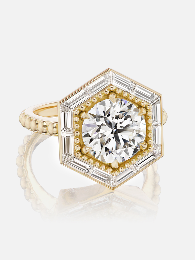 Hexed Baguette Ring – Harwell Godfrey