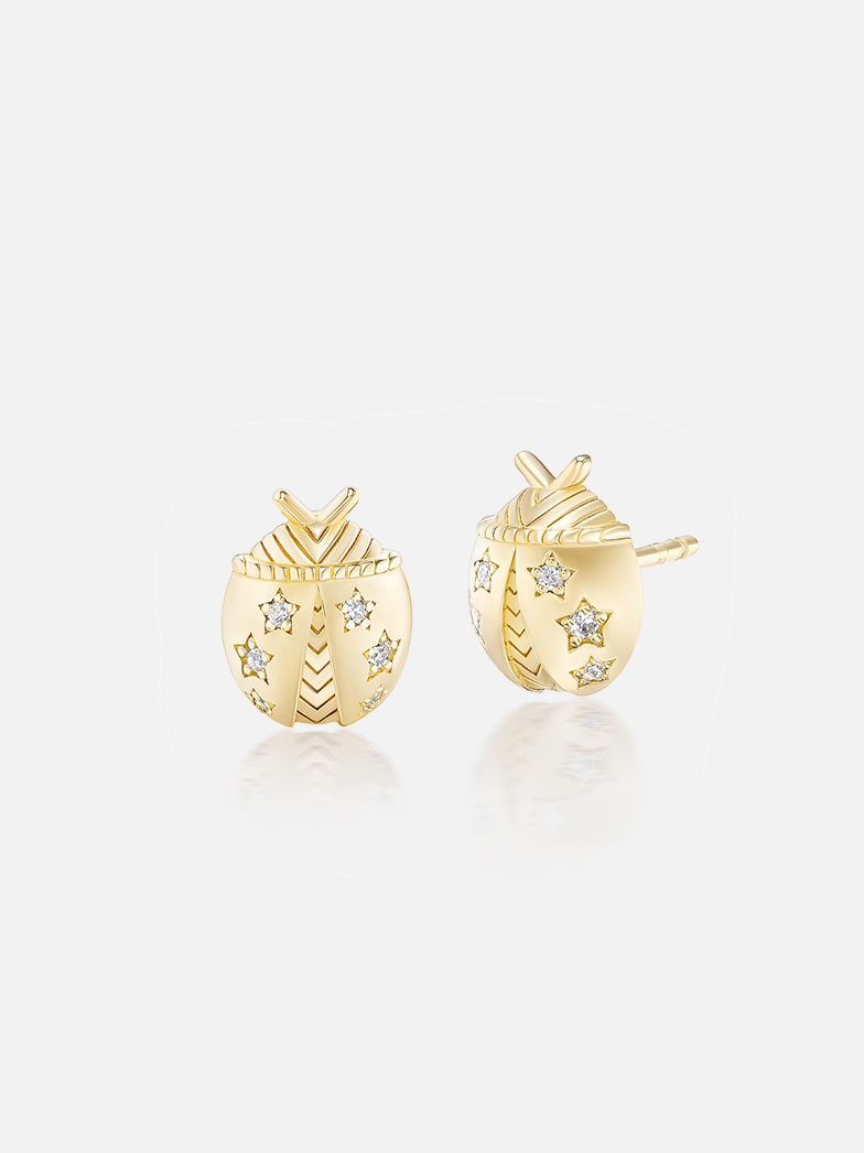 Ladybug Studs | 18k Gold Fine Jewelry | Harwell Godfrey