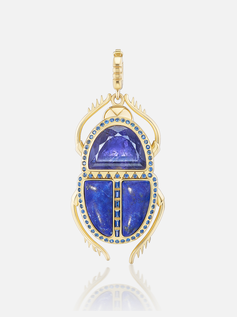 Major Scarab Pendant, Iolite Lapis – Harwell Godfrey